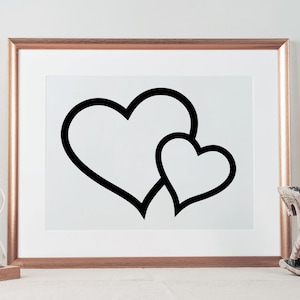 Double Heart SVG | Two Hearts Overlapping | Offset Joined Outline | Mom ...