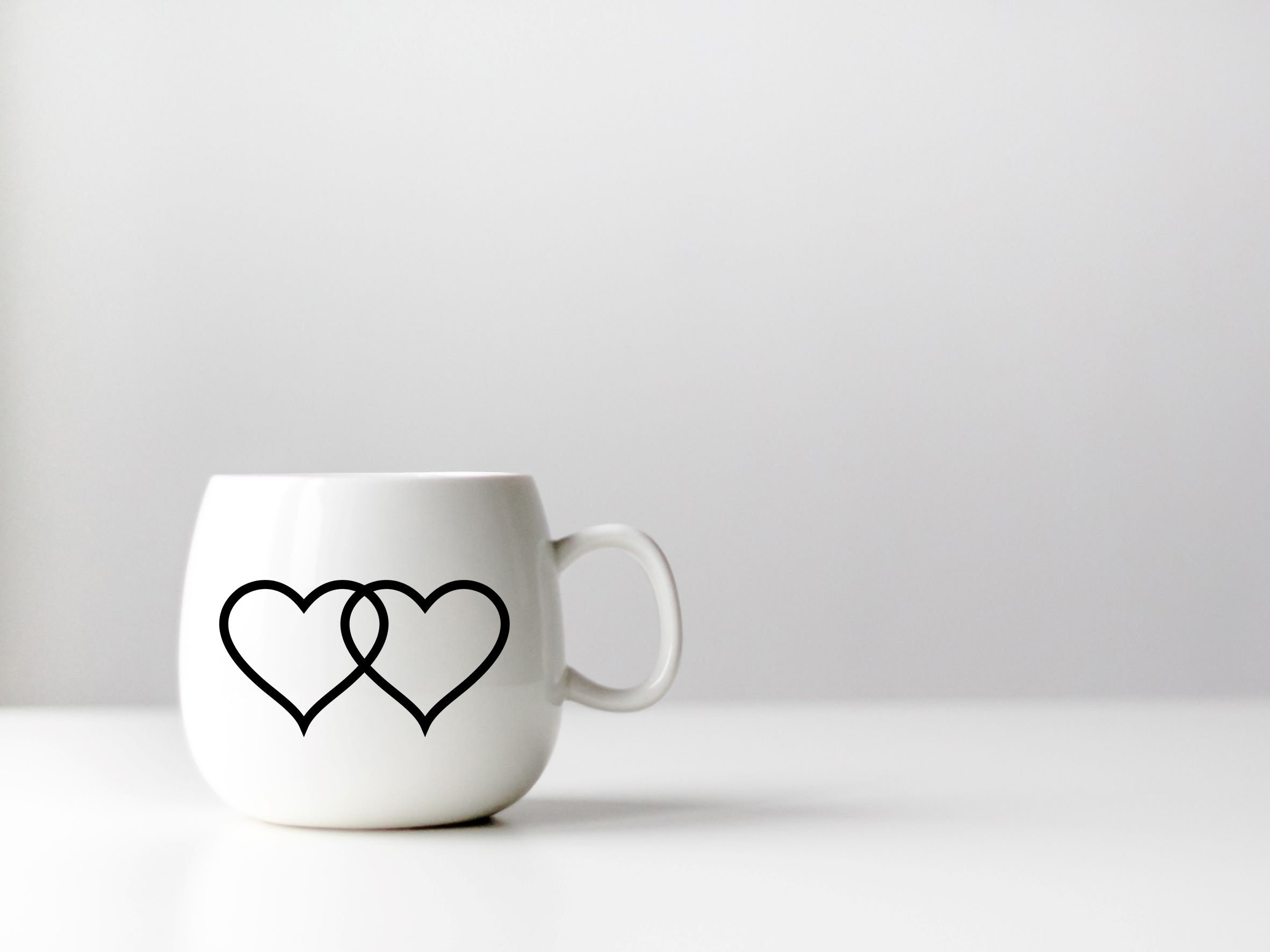 Double Heart SVG Two Hearts Linked Interlocking Outline Open Frame ...