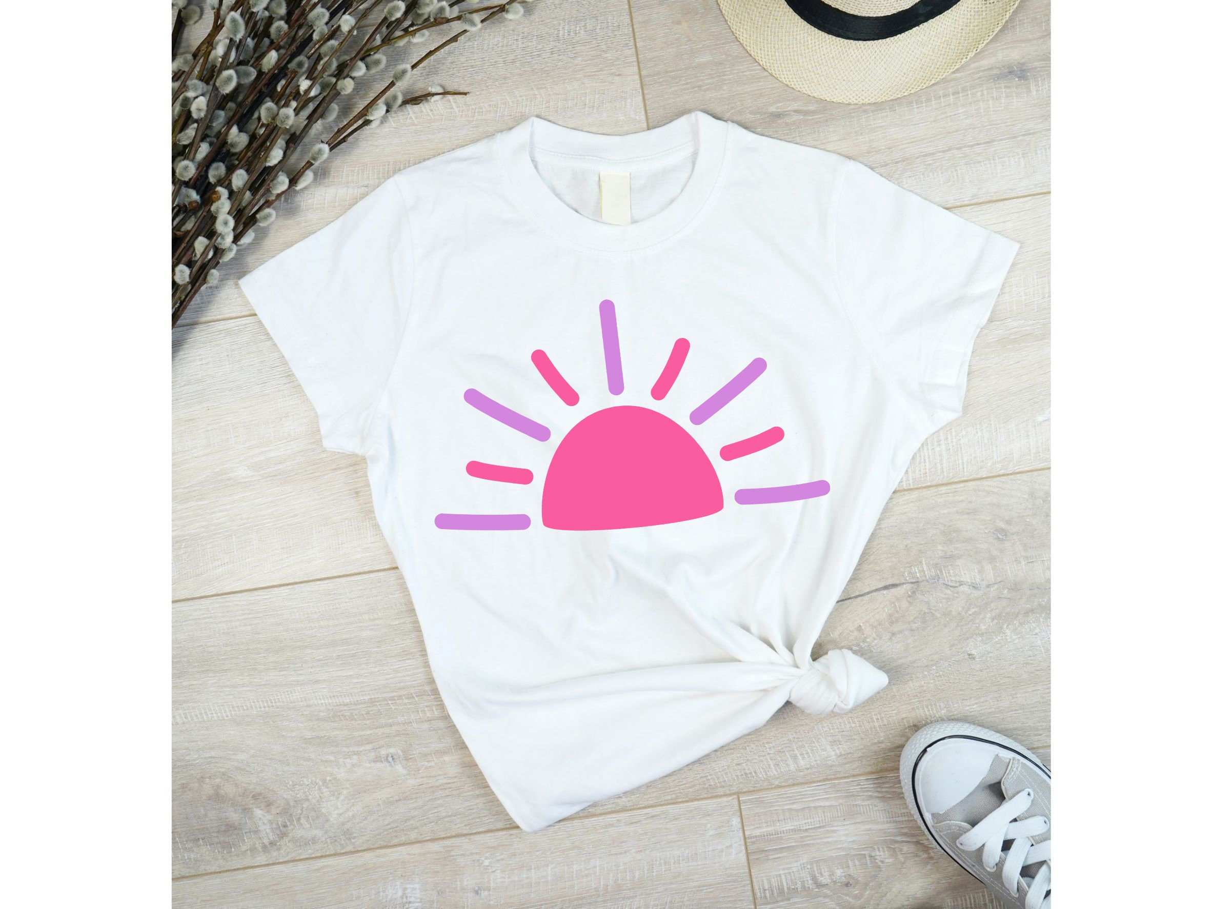 Sunburst SVG Half Sun SVG Hand Drawn Boho Sunset Sunrise Rising Setting ...