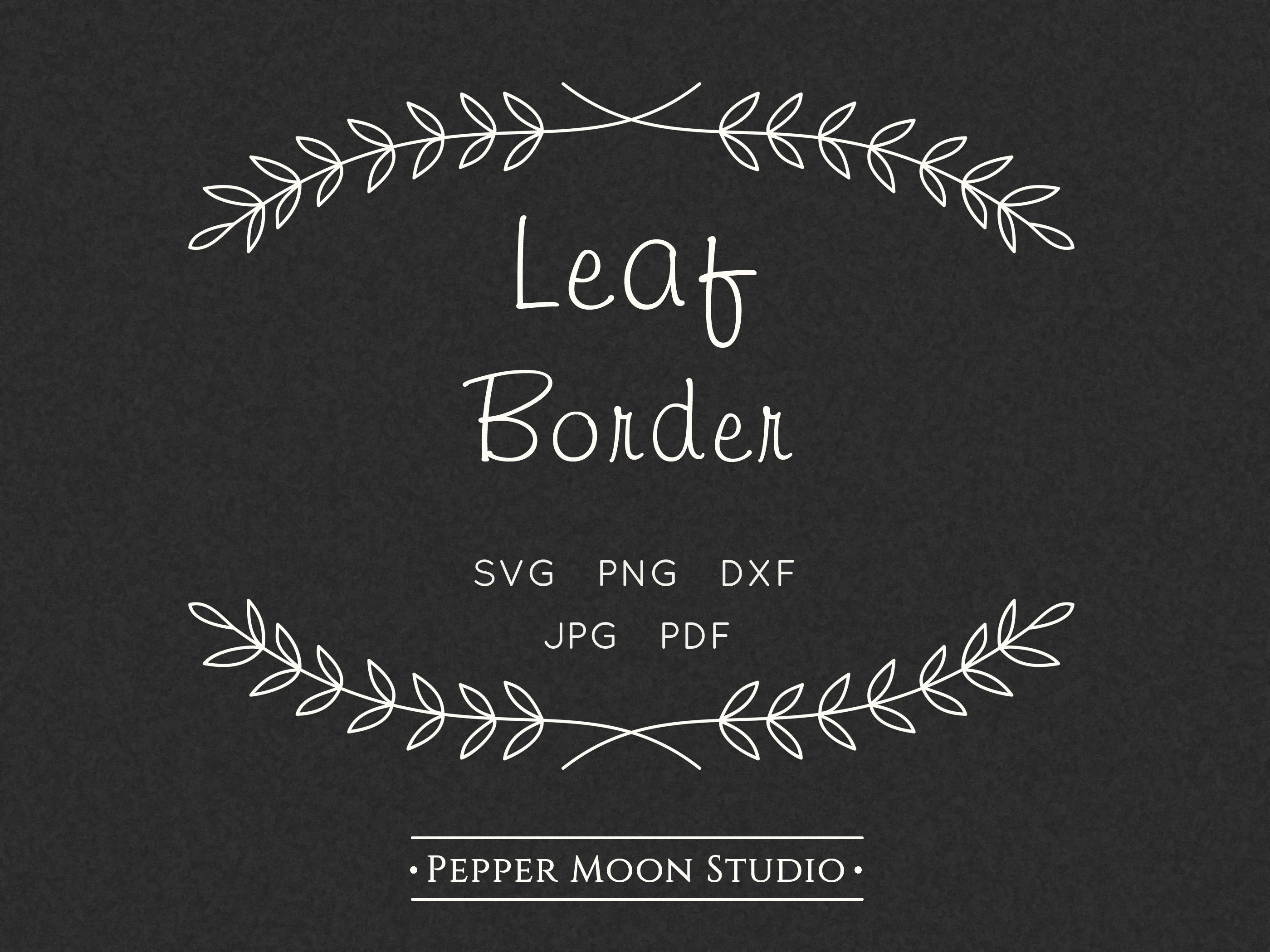 Leaf Border SVG Wreath Frame Divider Flourish Swag Hand Drawn Sketch ...