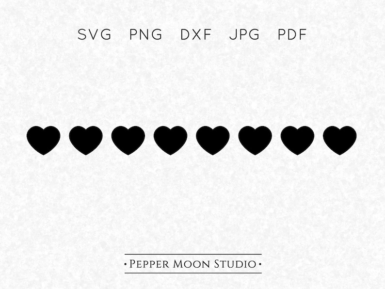 Row of Hearts SVG | Small Simple Line Border | Wedding Invitation | Svg ...