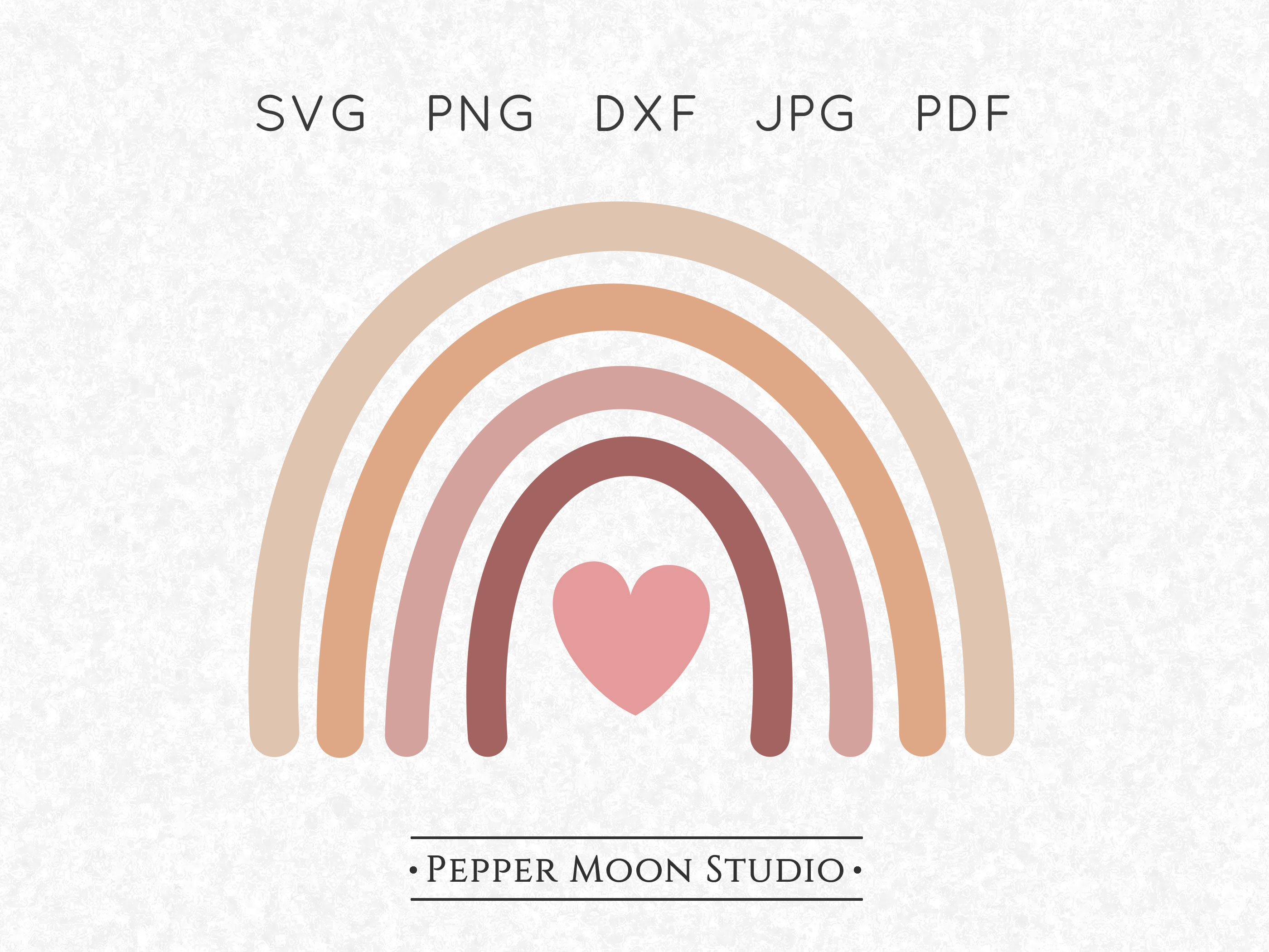 Neutral Rainbow With Heart Boho Rainbow Muted Colors Earth Tones Simple ...