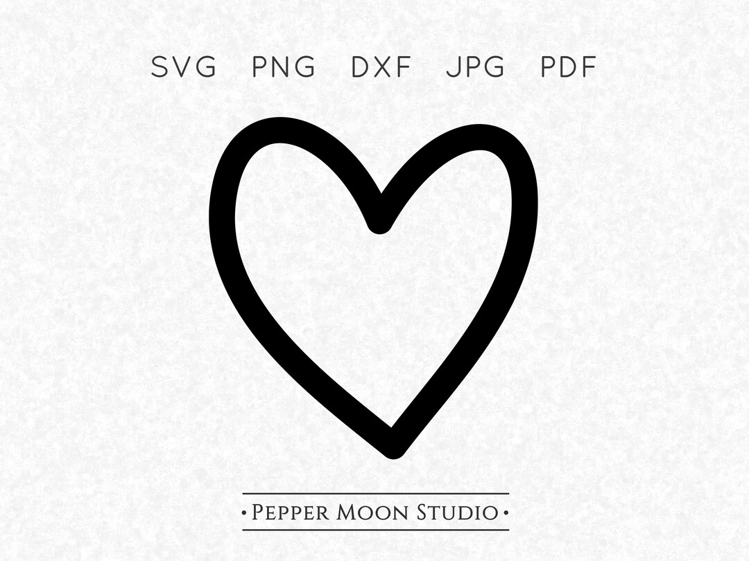 Hand Drawn Heart SVG Cute Doodle Heart Scribble Sketched Line Simple ...
