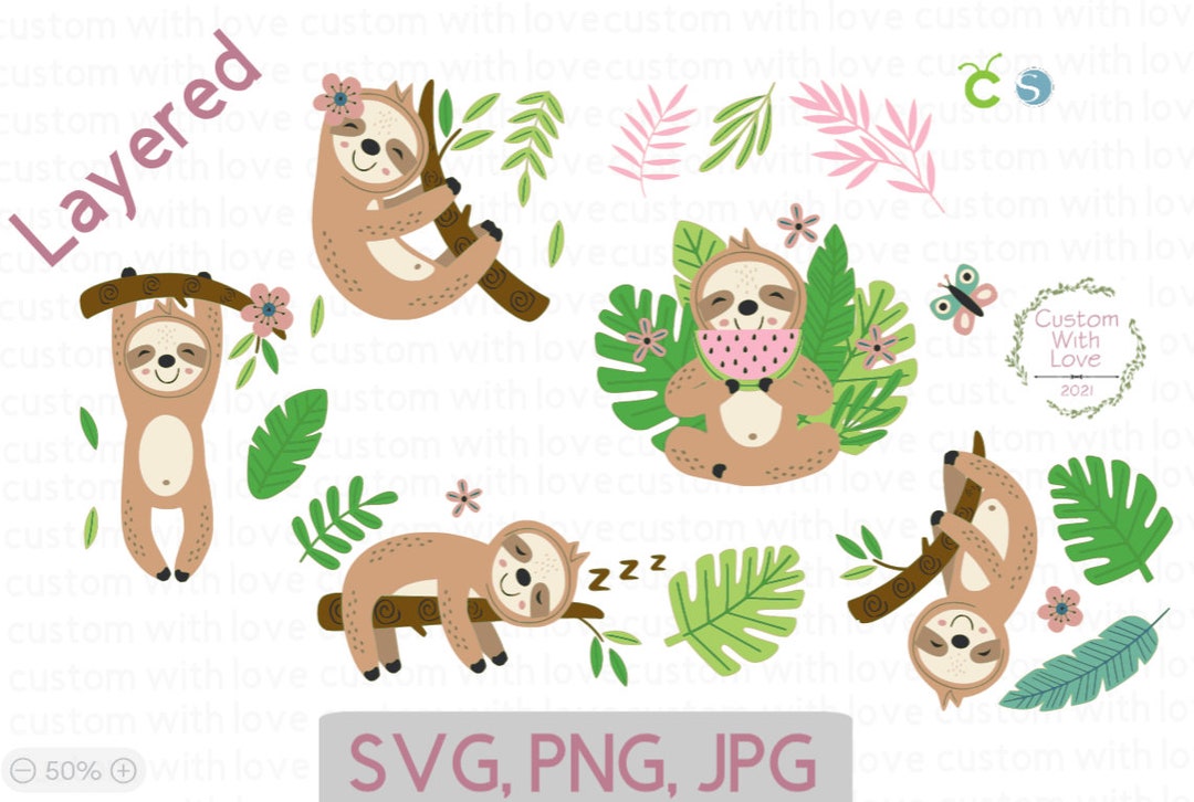 Sloth Svg Bundle, Sloth Png, Animal Bundle, Digital Download - Etsy