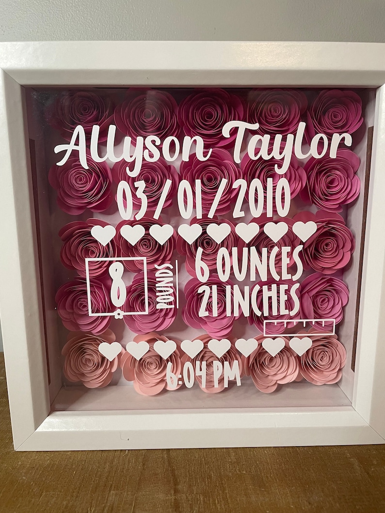 Ombre, Assorted Baby Stat Full Frame Flower Box, Custom Paper Flowers ...