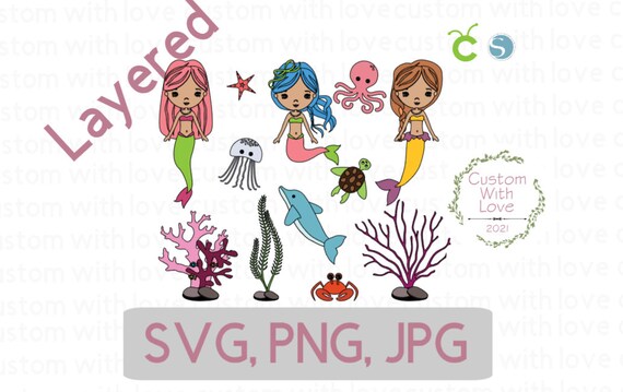 Mermaid Svg Bundle Mermaid Life Ocean Svg Dolphin Svg - Etsy