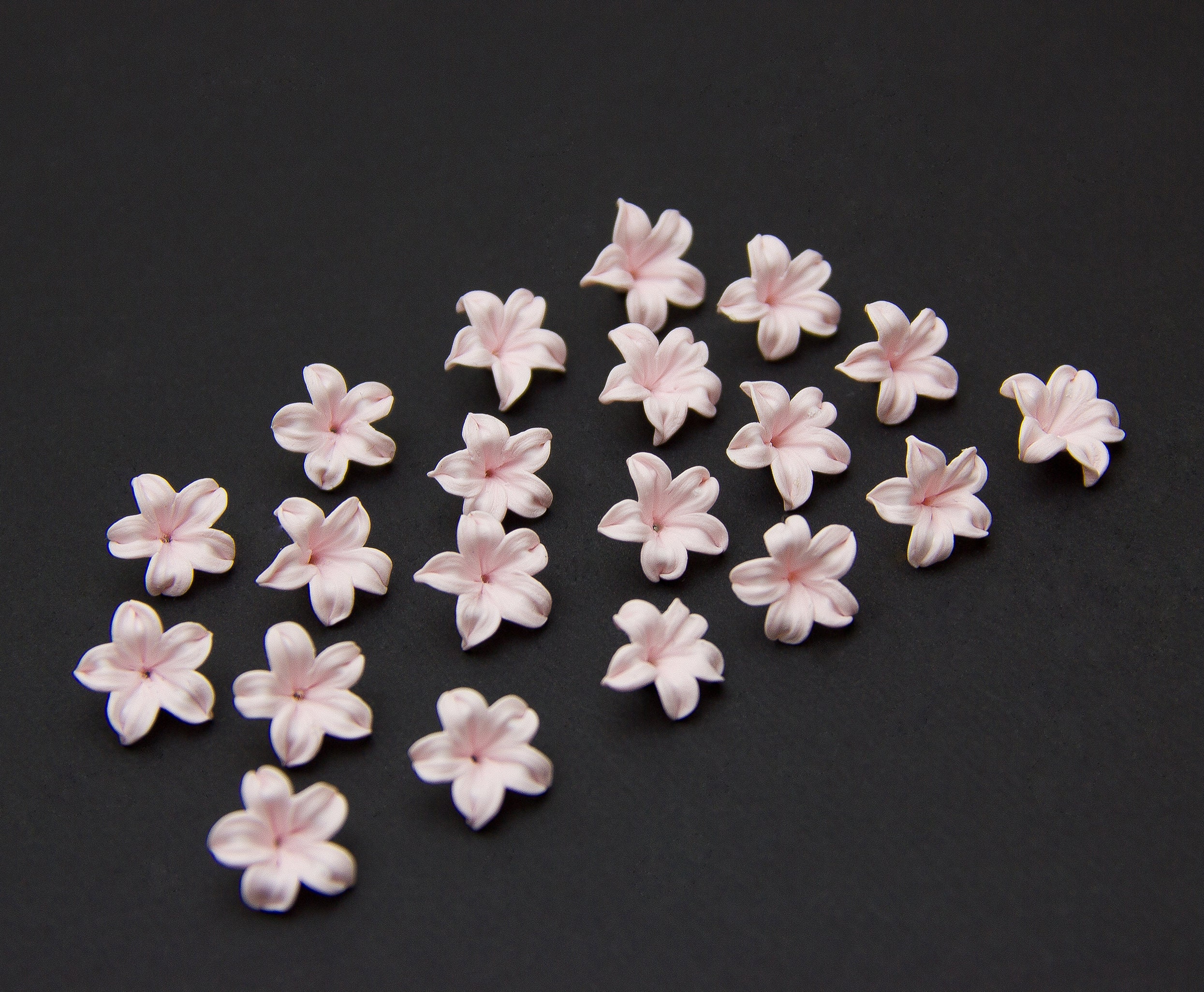 20 X Light Pink Clay Flower Beads 0,480,5612-14mm, Small Flower Bead ...