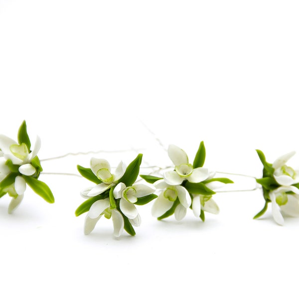 Snowdrop Hair Pins - Etsy
