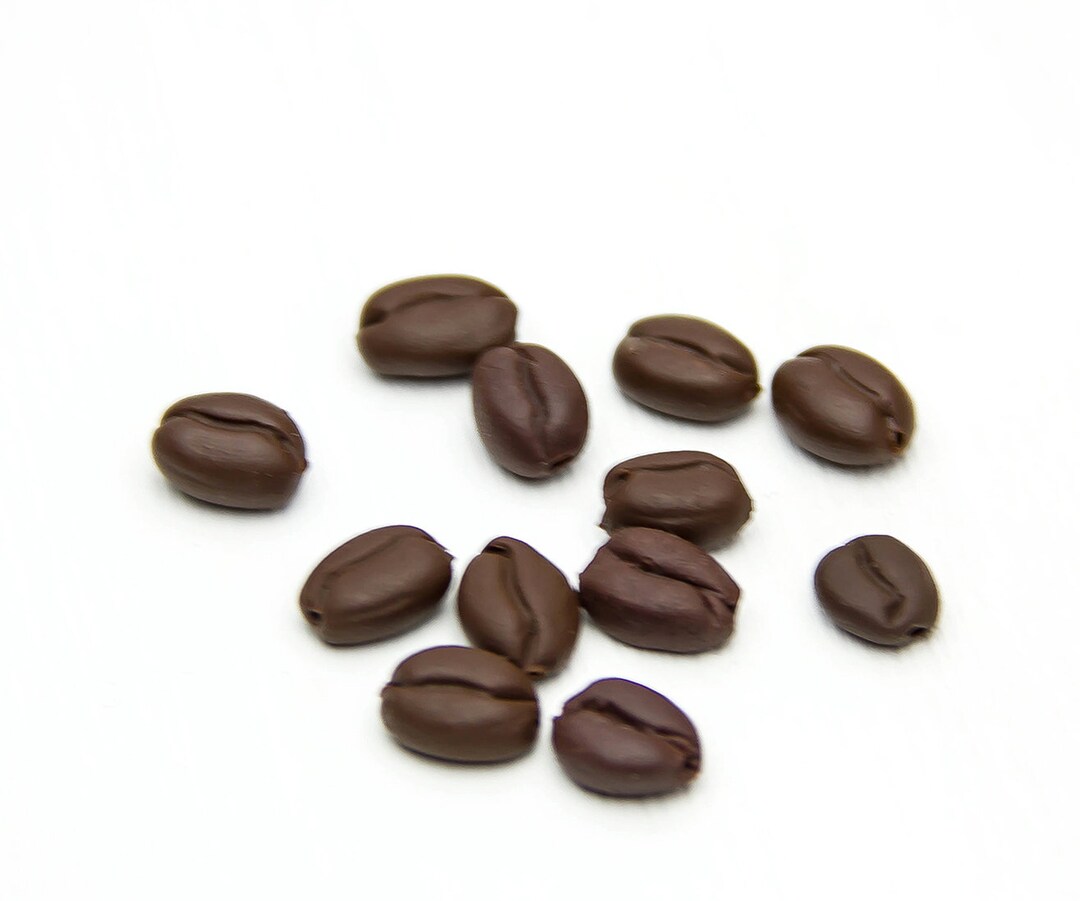Coffee Bean Beads 9-10 Mm (set 20 Pcs), Realistic Coffee Beads ...