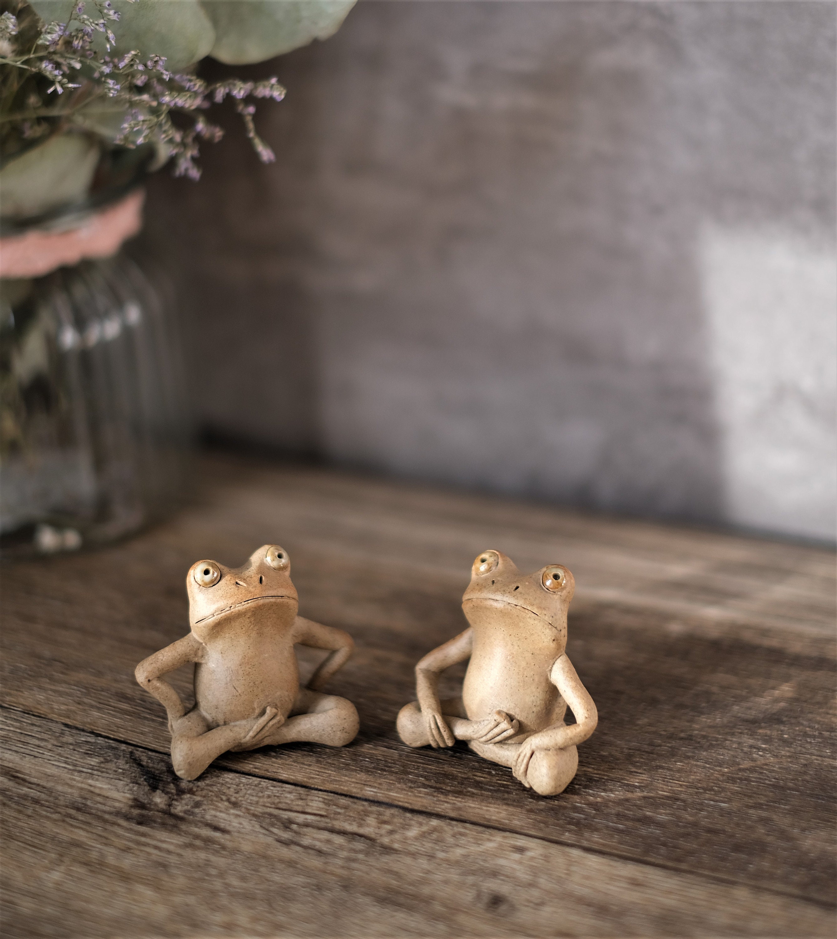 Mini Pottery Frog, Handmade Pottery Ornament, Woodfired Ornament, Tea ...