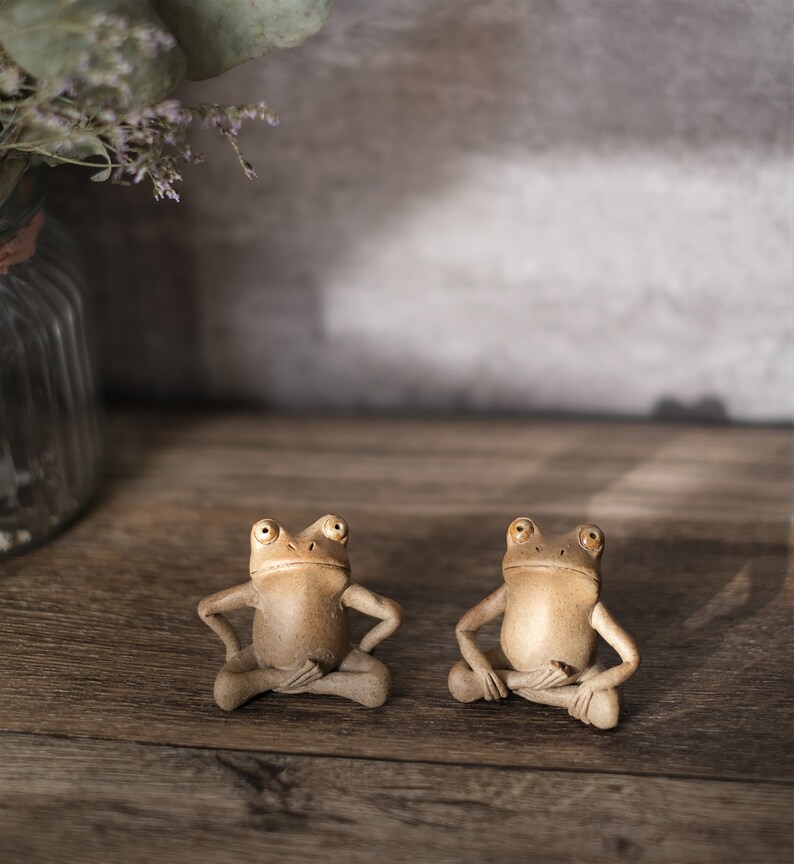 Mini Pottery Frog, Handmade Pottery Ornament, Woodfired Ornament, Tea ...