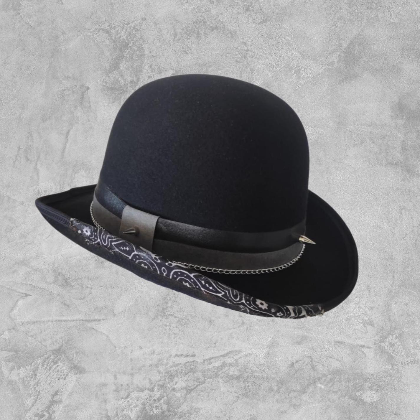 Black Bowler Derby Hat Indigenous Hat - High Quality Made of Felt ...