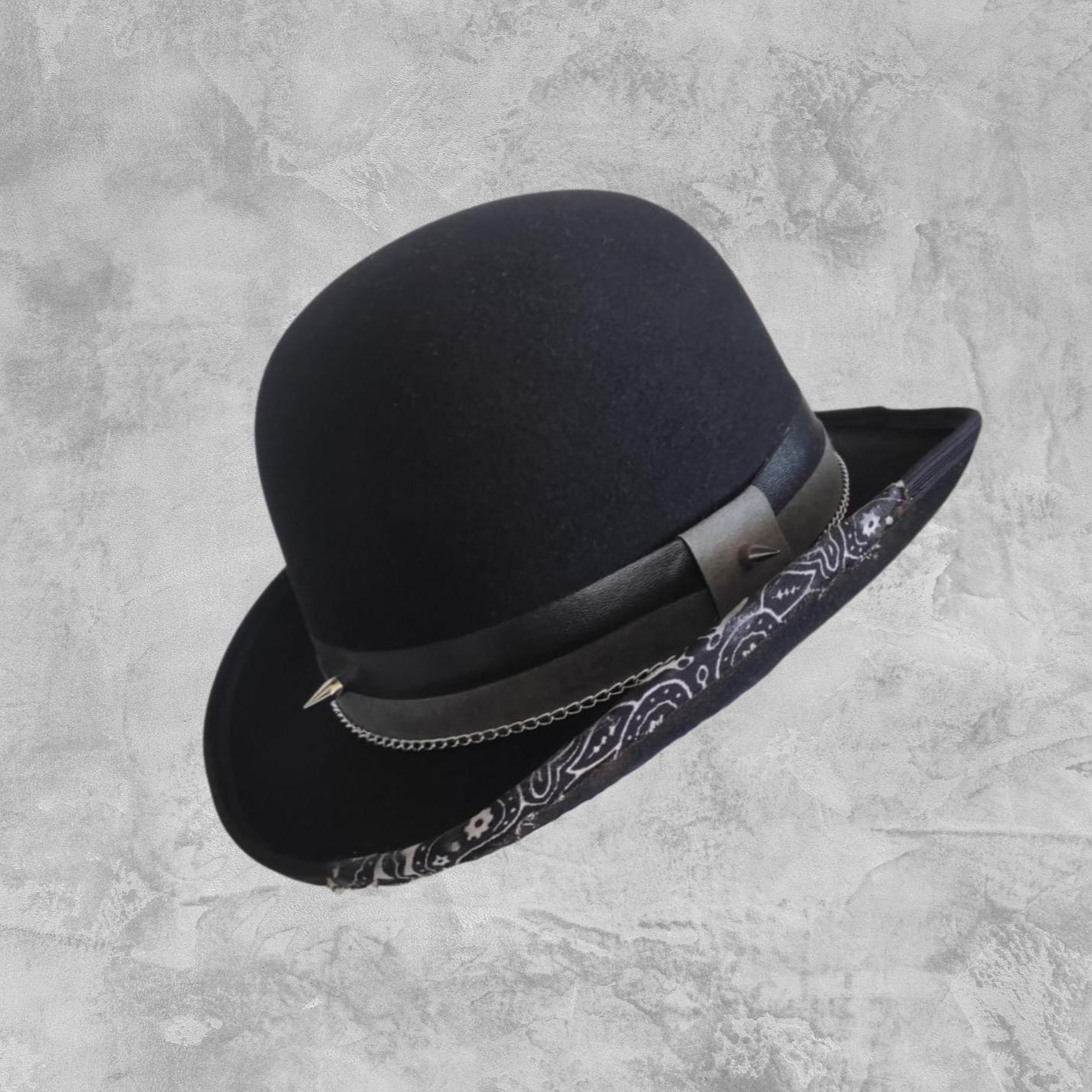 Black Bowler Derby Hat Indigenous Hat - High Quality Made of Felt ...