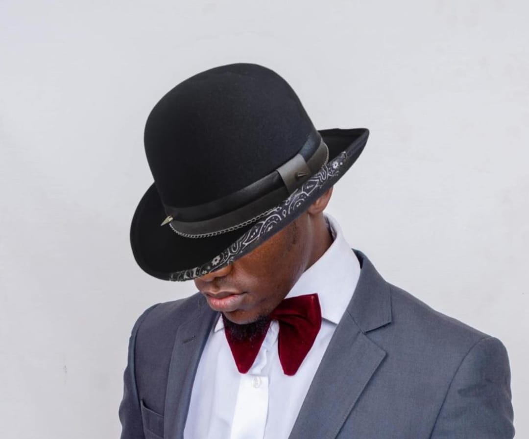 Black Bowler Derby Hat Indigenous Hat - High Quality Made of Felt ...