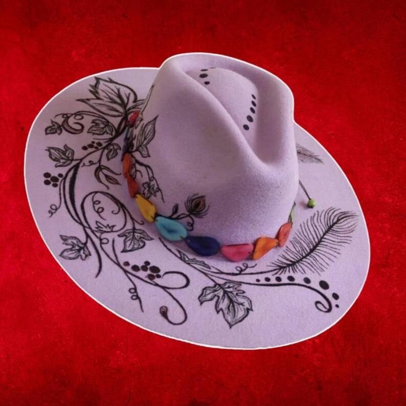 Lilac Outback Hat - Fedora - Indigenous Hat Customizable | High Quality Hat Made of Wool Felt ...