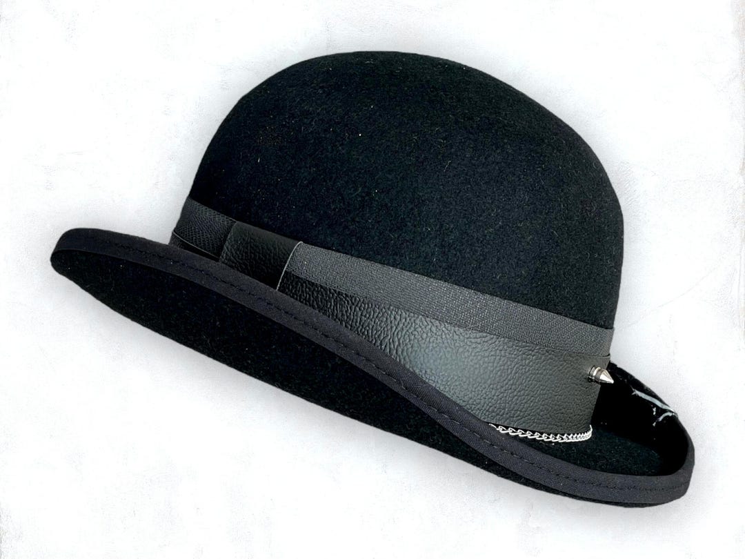 Black Bowler Derby Hat Indigenous Hat - High Quality Made of Felt ...