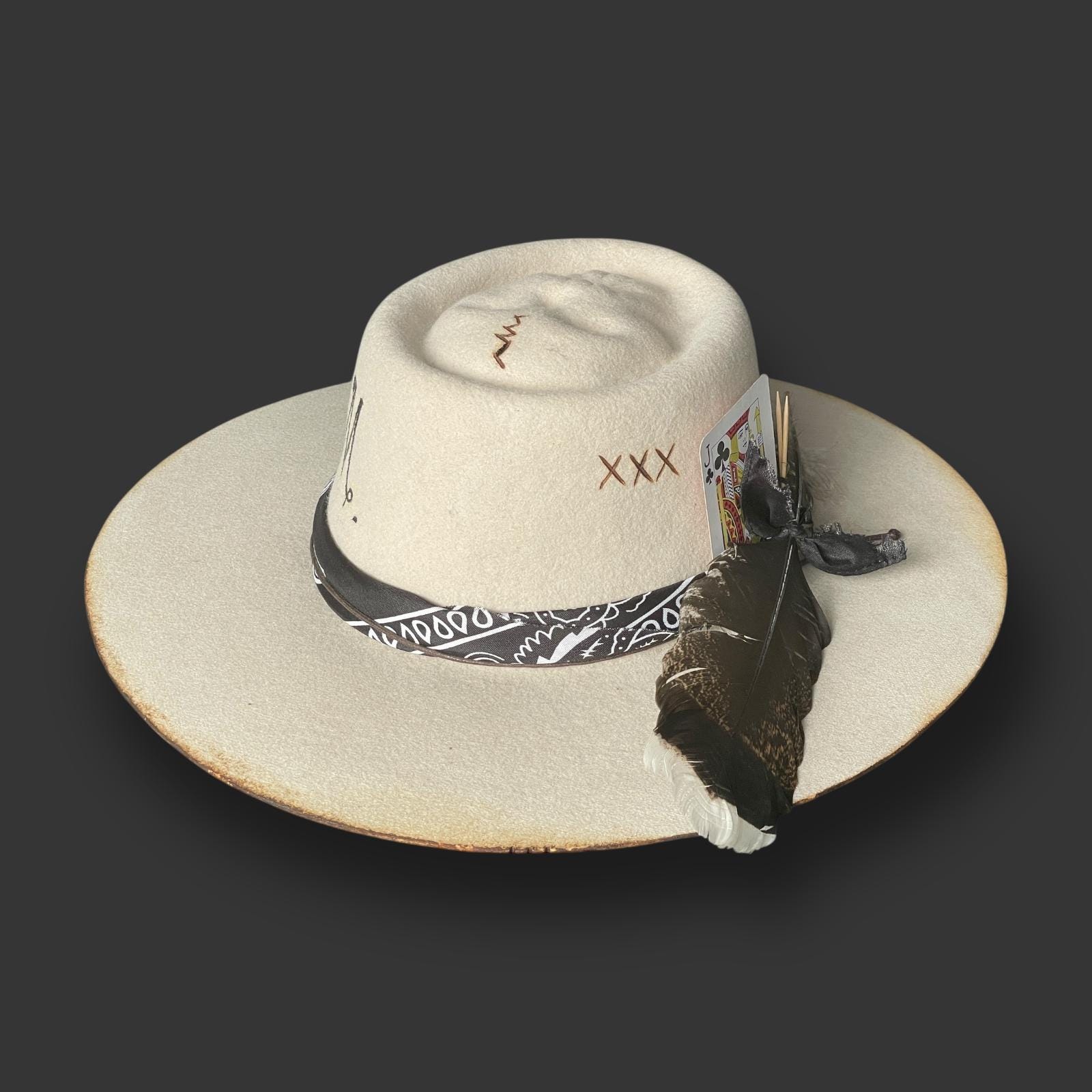 Cream White Boater Outback Hat - 
