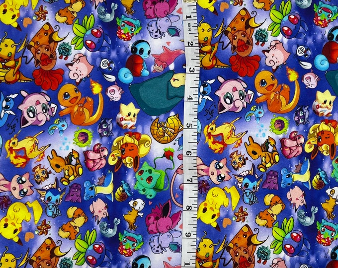 Anime 100% Cotton Woven Fabric by the Yard or 1/2 Yard or Fat Quarter ...