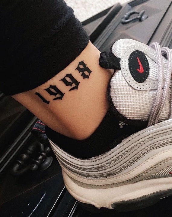 Birth Year Tattoo Custom Tattoo Personalized Tattoo Name Etsy Birth Year Tattoo Custom Tattoo Personalized Tattoo Name Etsy