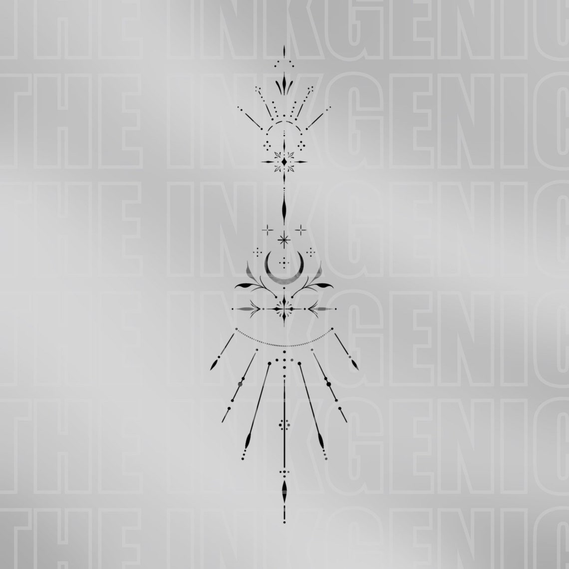 Ornamental Sun and Moon Sternum Tattoo Women Tattoo Lady - Etsy