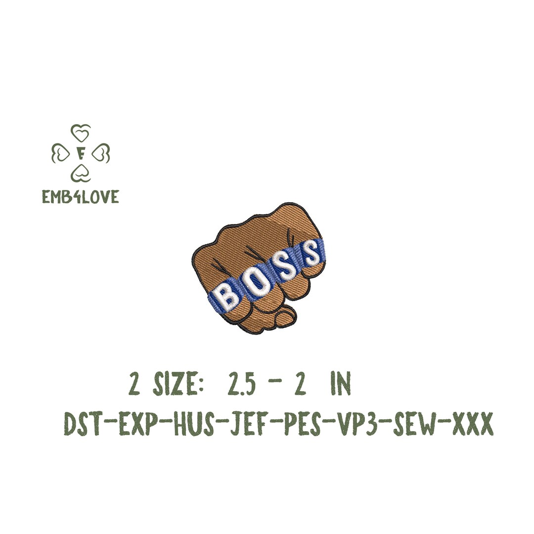 Boss Punch Embroidery Design - Etsy
