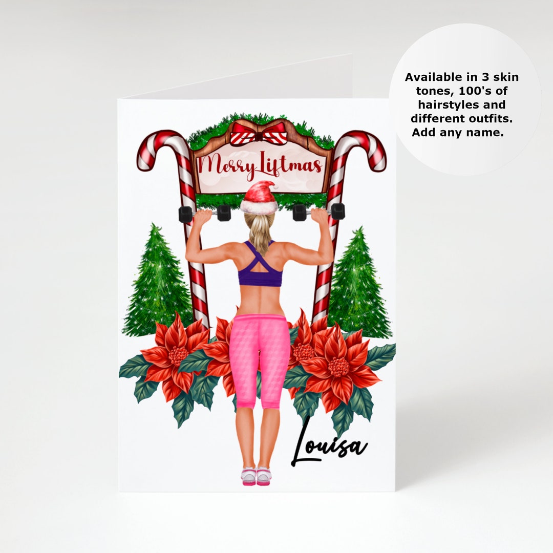 Personalised Card for Gym Lover. Christmas Card for Fitness Girl. Funny ...