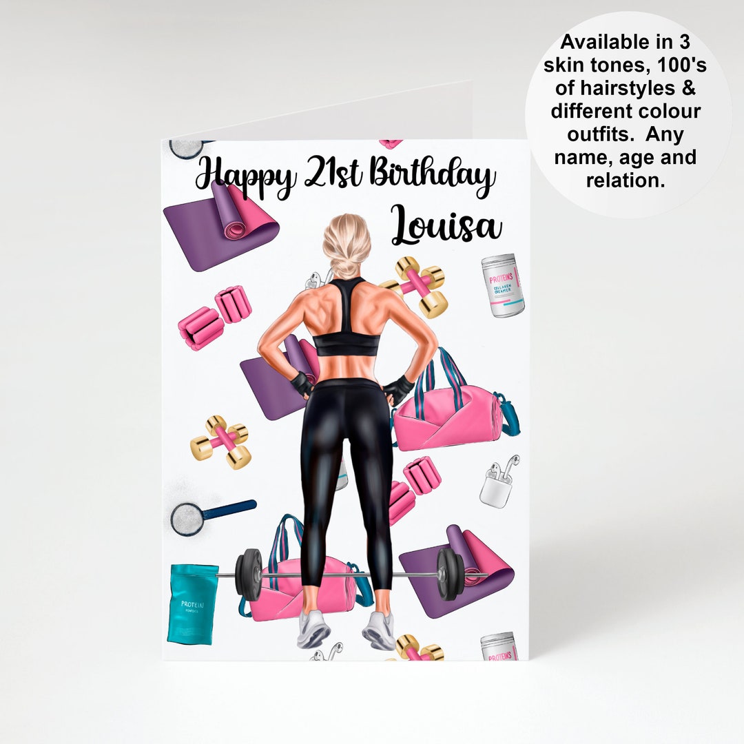 Personalised Card for Gym Lover Birthday Card for Her Fitness Trainer ...