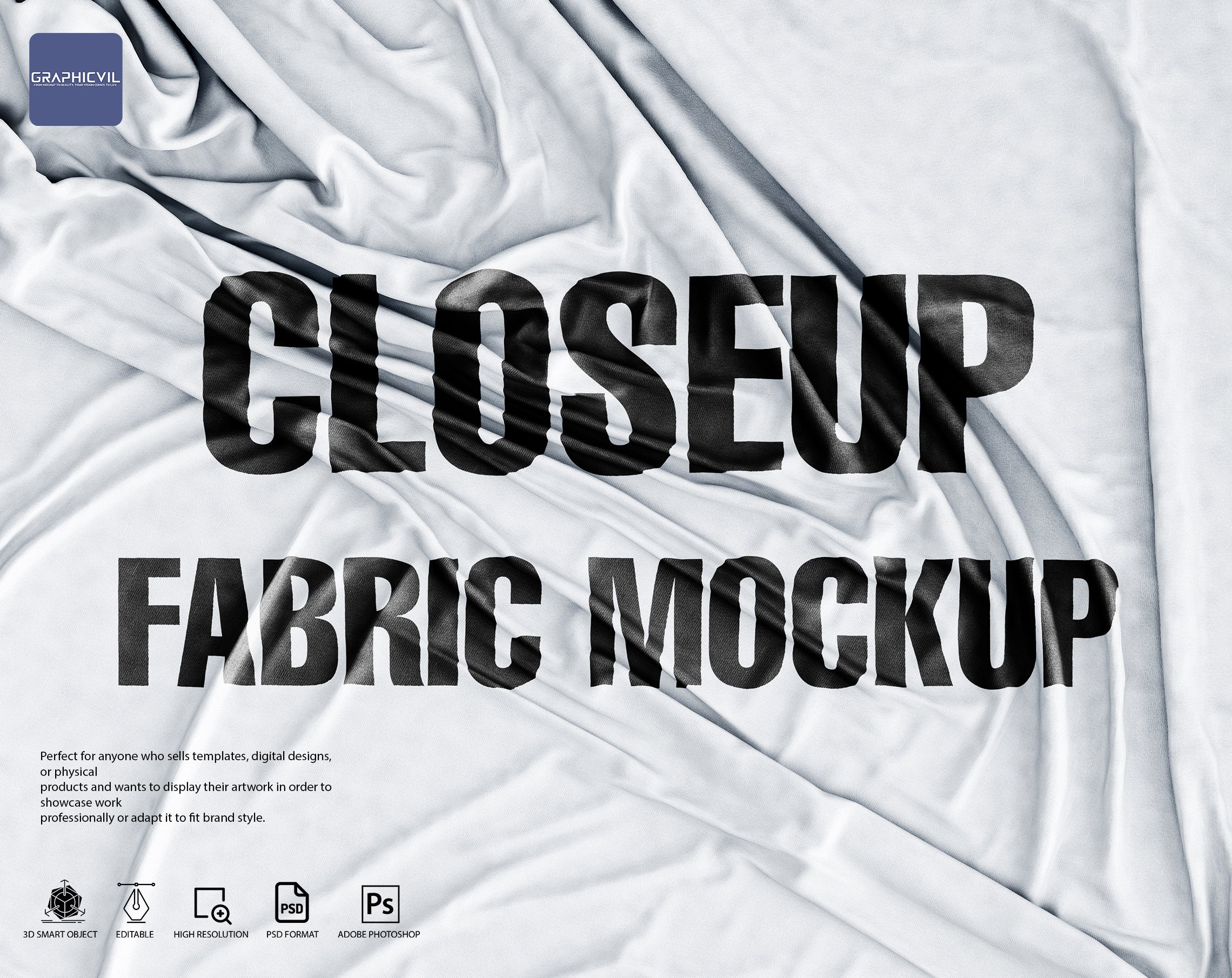 Closeup Fabric Mockup Realistic Textile Mockup for Designers ...