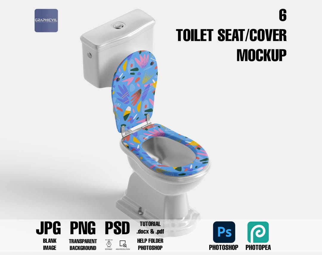 Toilet Seat Cover Mockup, PSD Template (digital Download) - Etsy