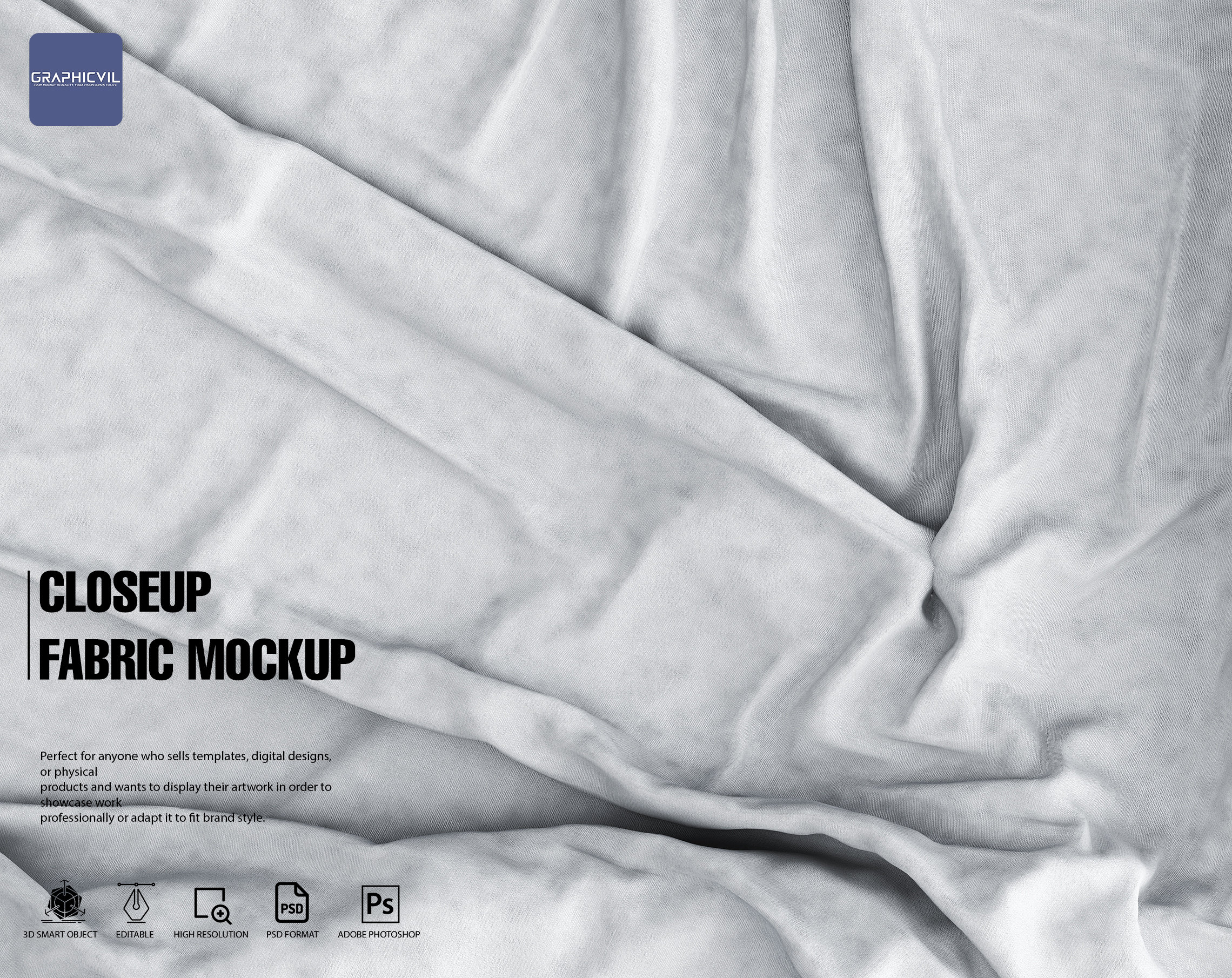 Closeup Fabric Mockup Realistic Textile Mockup for Designers ...