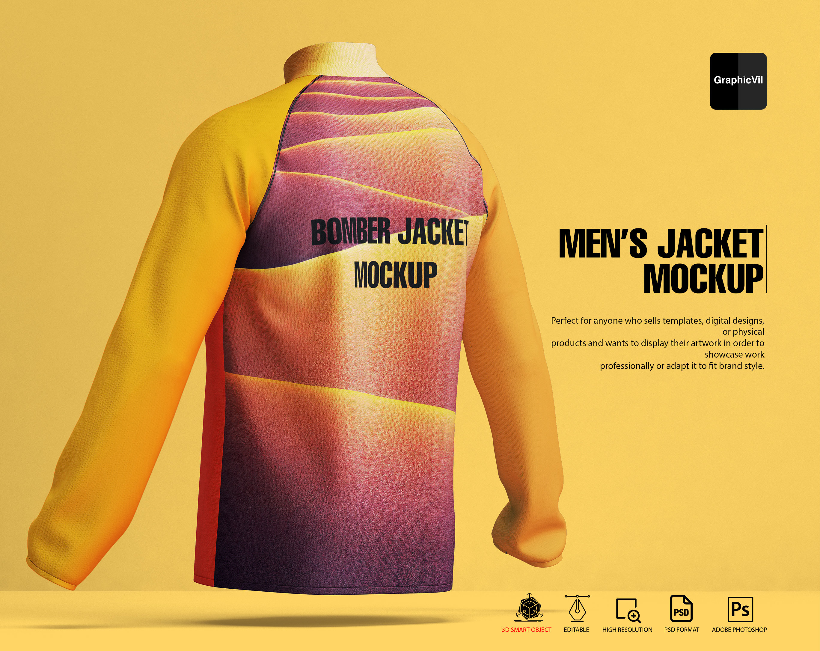 Man's Jacket Raglan Sleeve Mockup Jacket, Man Jacket Mockup, Jacket ...