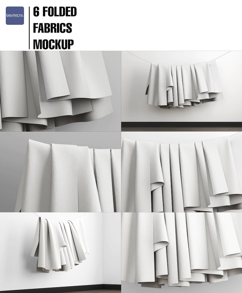 Folded Fabrics Mockup Fabric, Folded Fabric Mockup, Pattern Mockup ...