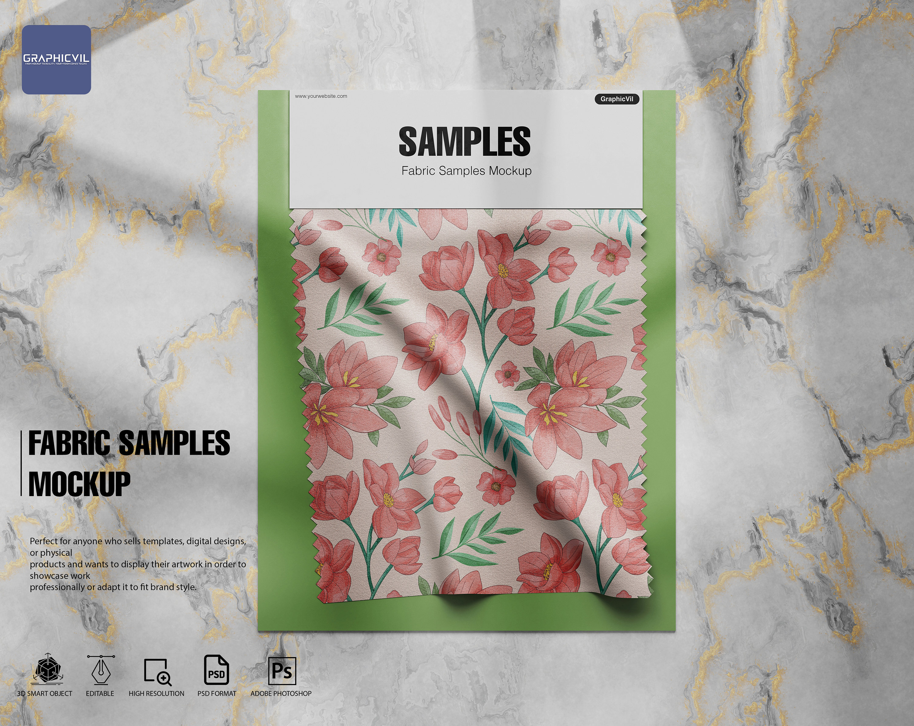 Fabric Swatch Mockup Textile Mockup, Cloth Mockup, Jersey Mockup ...