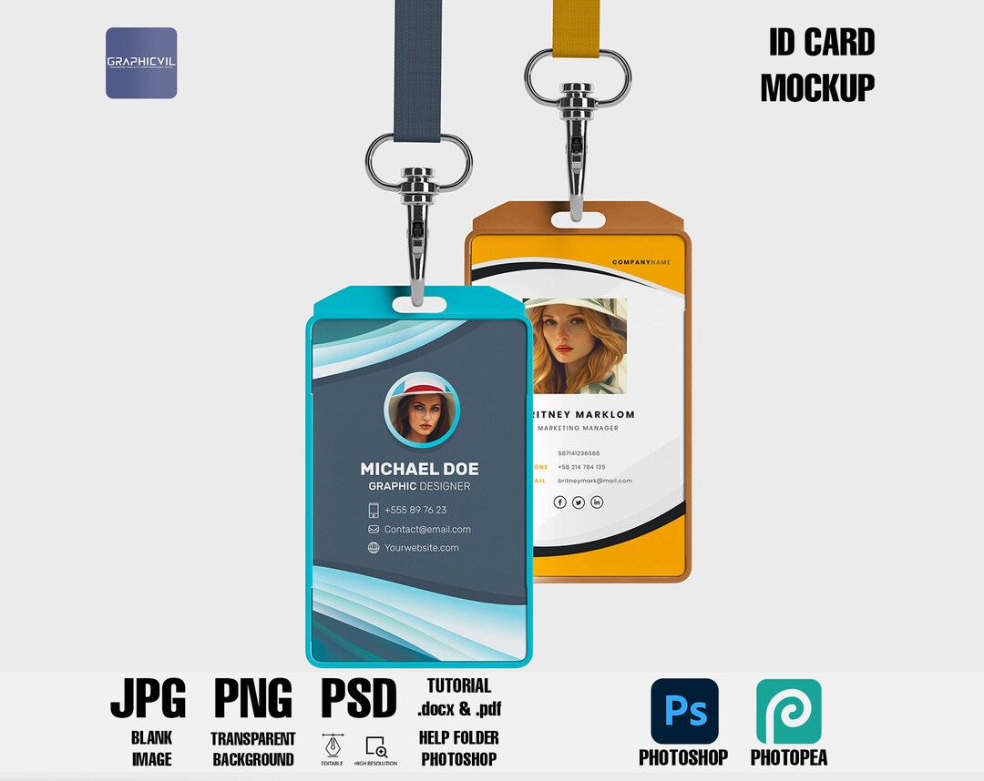 ID Card Mockup Part, Tag Mockup, Badge Mockup, Id Mockup ...