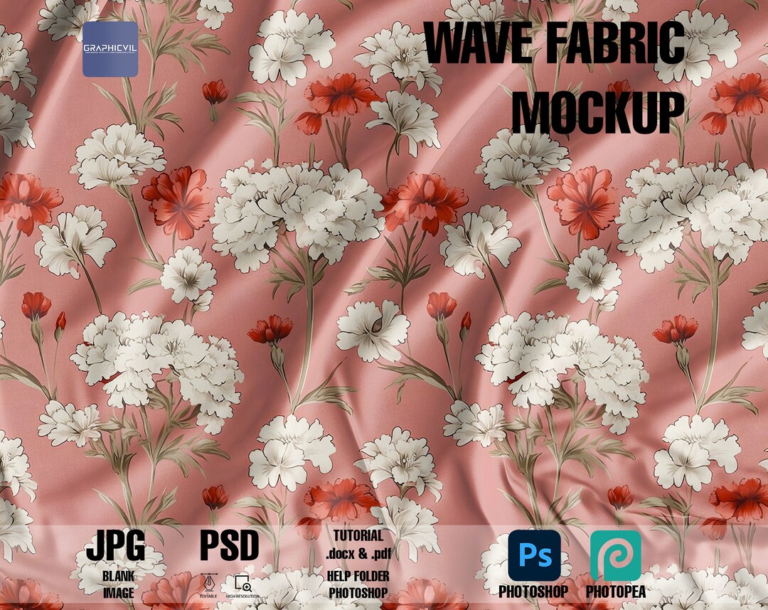 Wave Fabric Mockup | Fabric Mockup, Curtain Mockup, Fabric Mock Up ...
