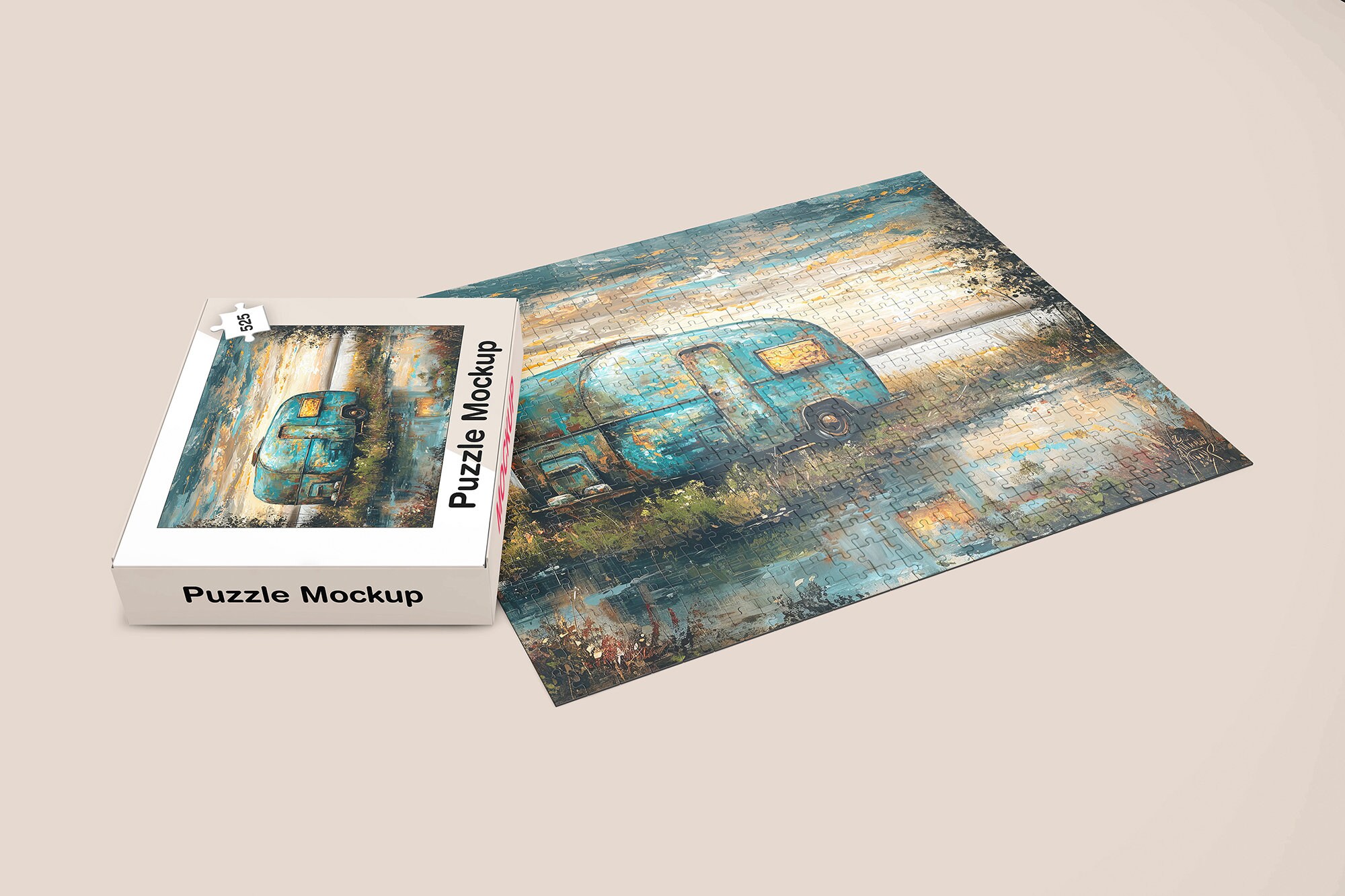 Dye Sublimation 525 Piece Puzzle Mockup ,puzzle Mockup, Jigsaw Design ...