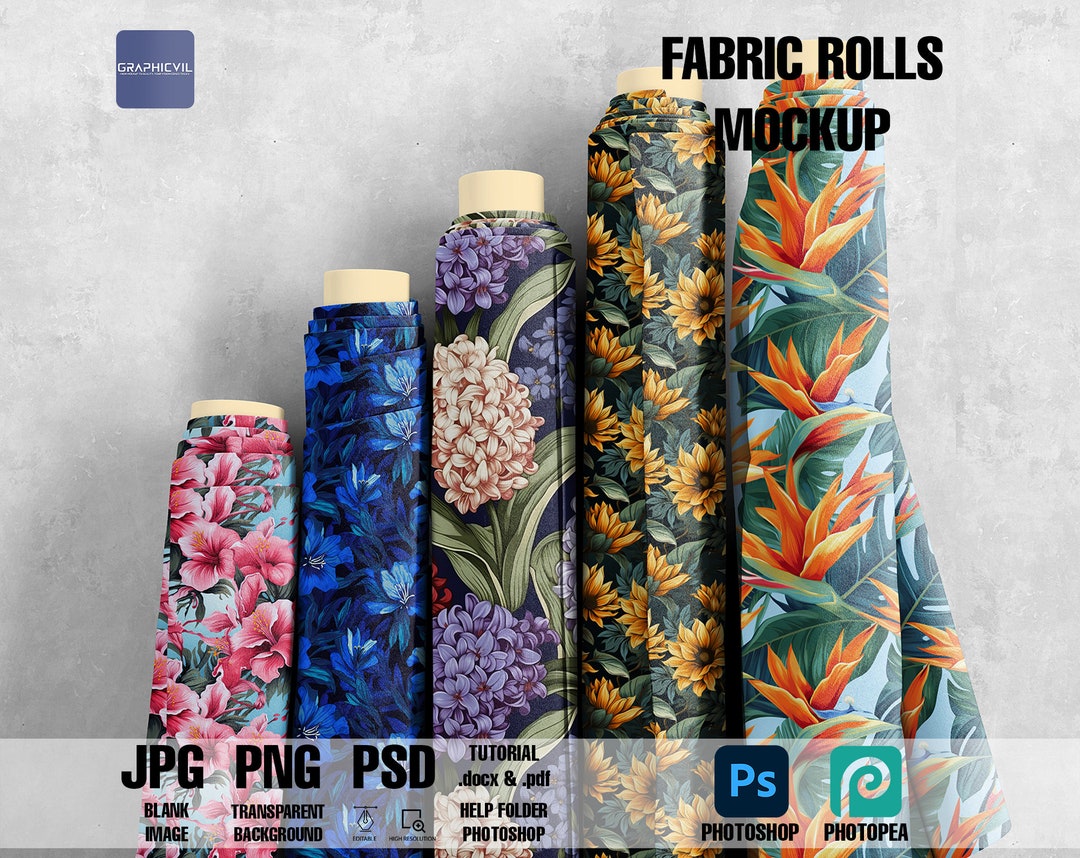 Fabric Rolls Mockup Fabric Mockup, Fabric Mock up Fabric Pattern, Wool ...