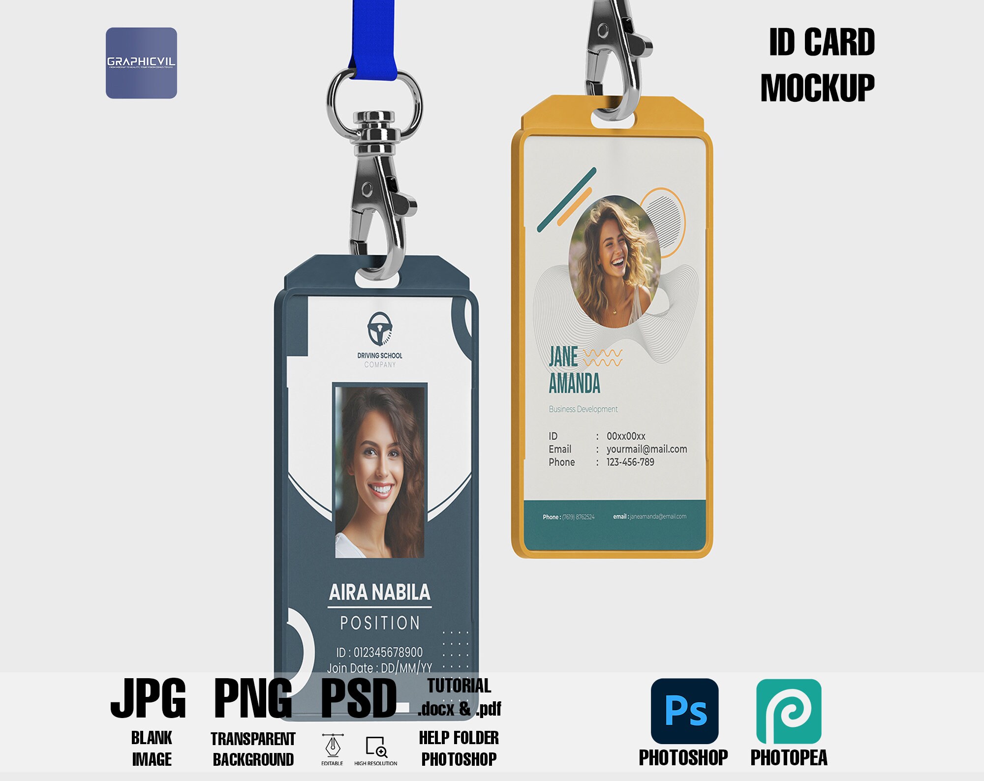 ID Card Mockup Part, Tag Mockup, Badge Mockup, Id Mockup ...