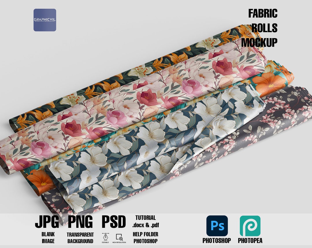Fabric Rolls Mockup Fabric Mockup, Fabric Mock up Fabric Pattern, Wool ...