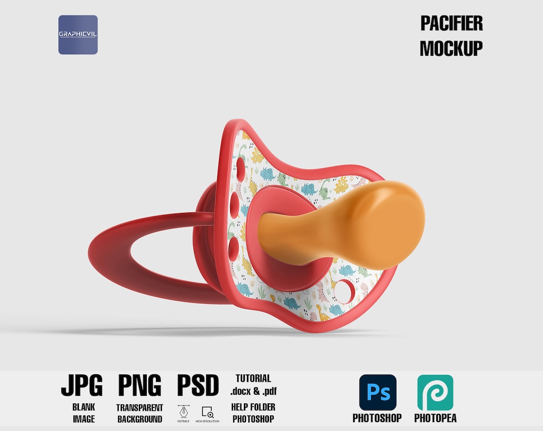 Pacifier Mockup, Dummy Mockup, Baby's Dummy Mockup, Sugar Tit Mockup ...