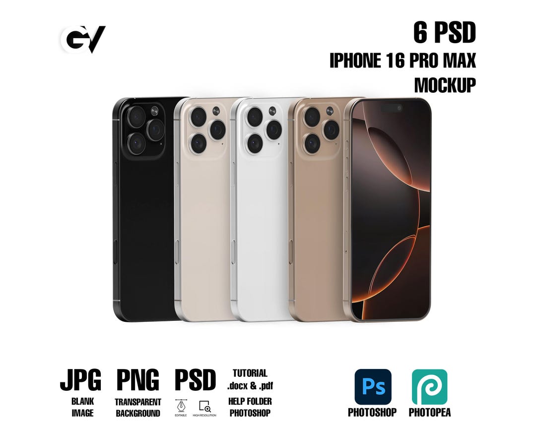 IPhone 16 Pro Max Skin Mockup, iPhone 16 Plus App Mockup, iPhone 16 ...