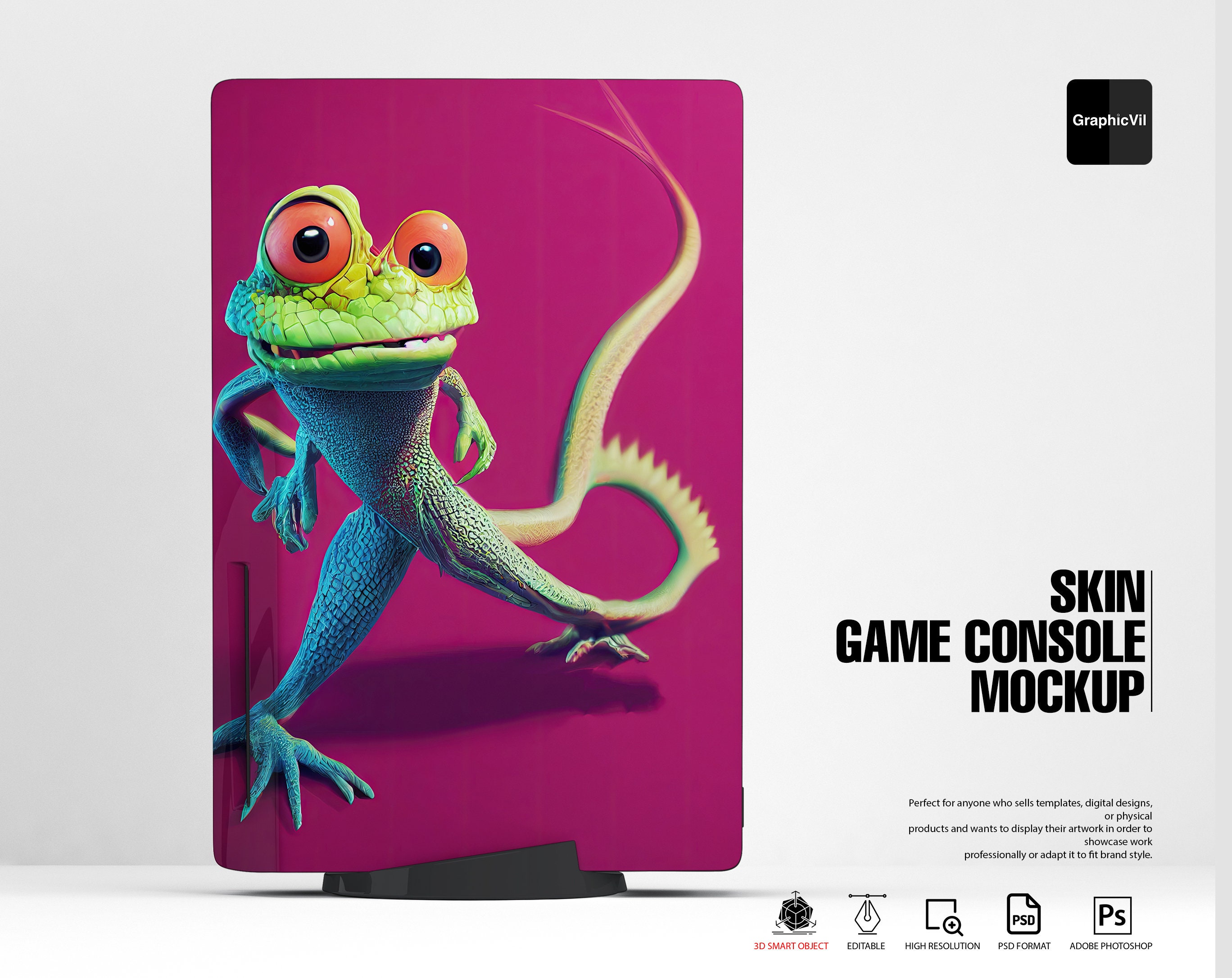 Sony Playstation 5 Skin Mockup Ps5, Ps5 Skin, Console Skin Mockup, Play ...