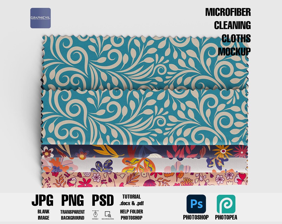 Microfiber Cleaning Cloths Mockup: Fabric PSD (6000x4000 300dpi) - Etsy