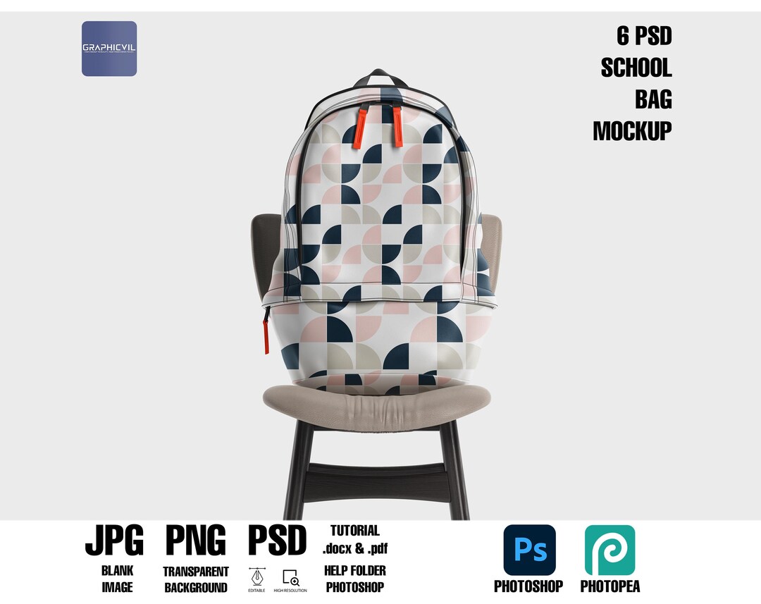 Sublimation Backpack Mockup, Sublimation Book Bag Mockup, Sublimation ...