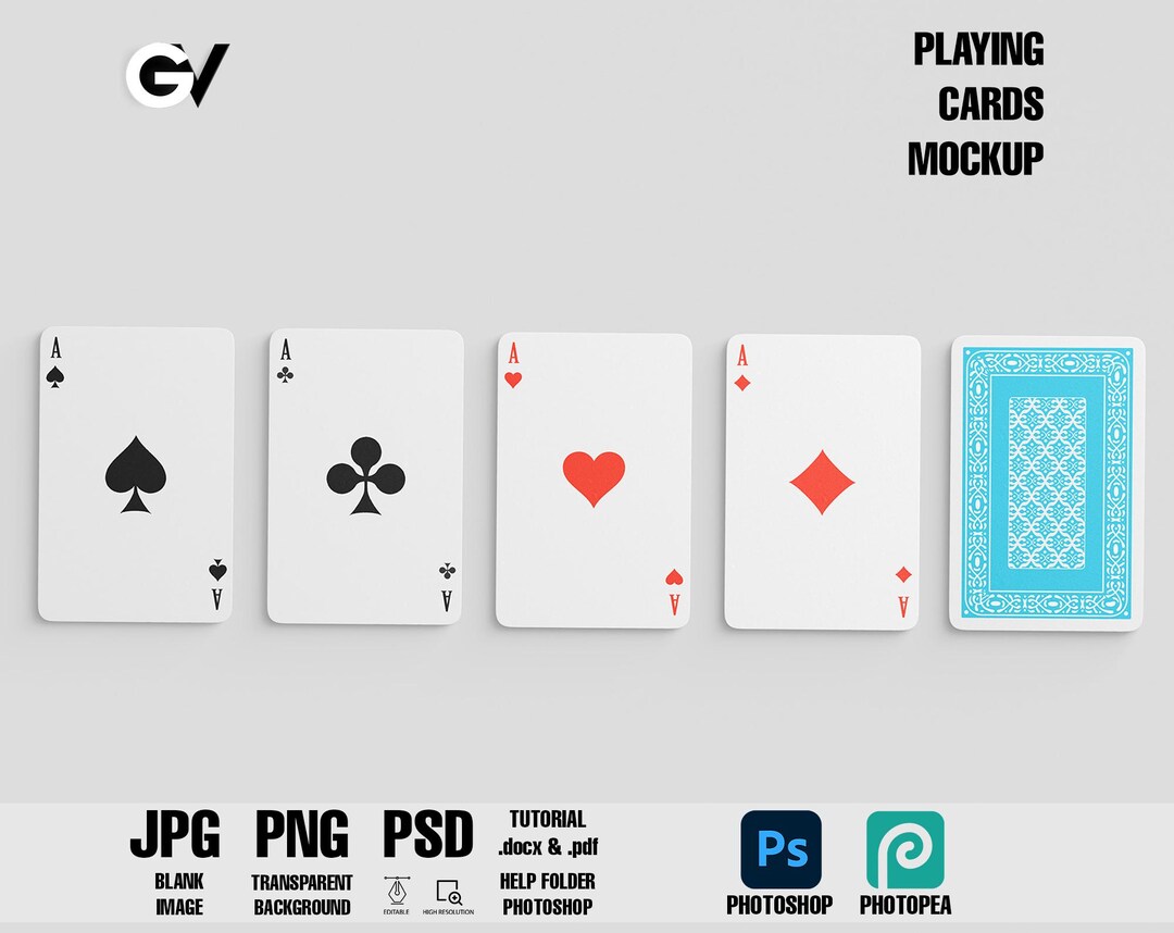Playing Card Mockup, Card Game Mockup, Poker Mockup, Casino Mockup ...