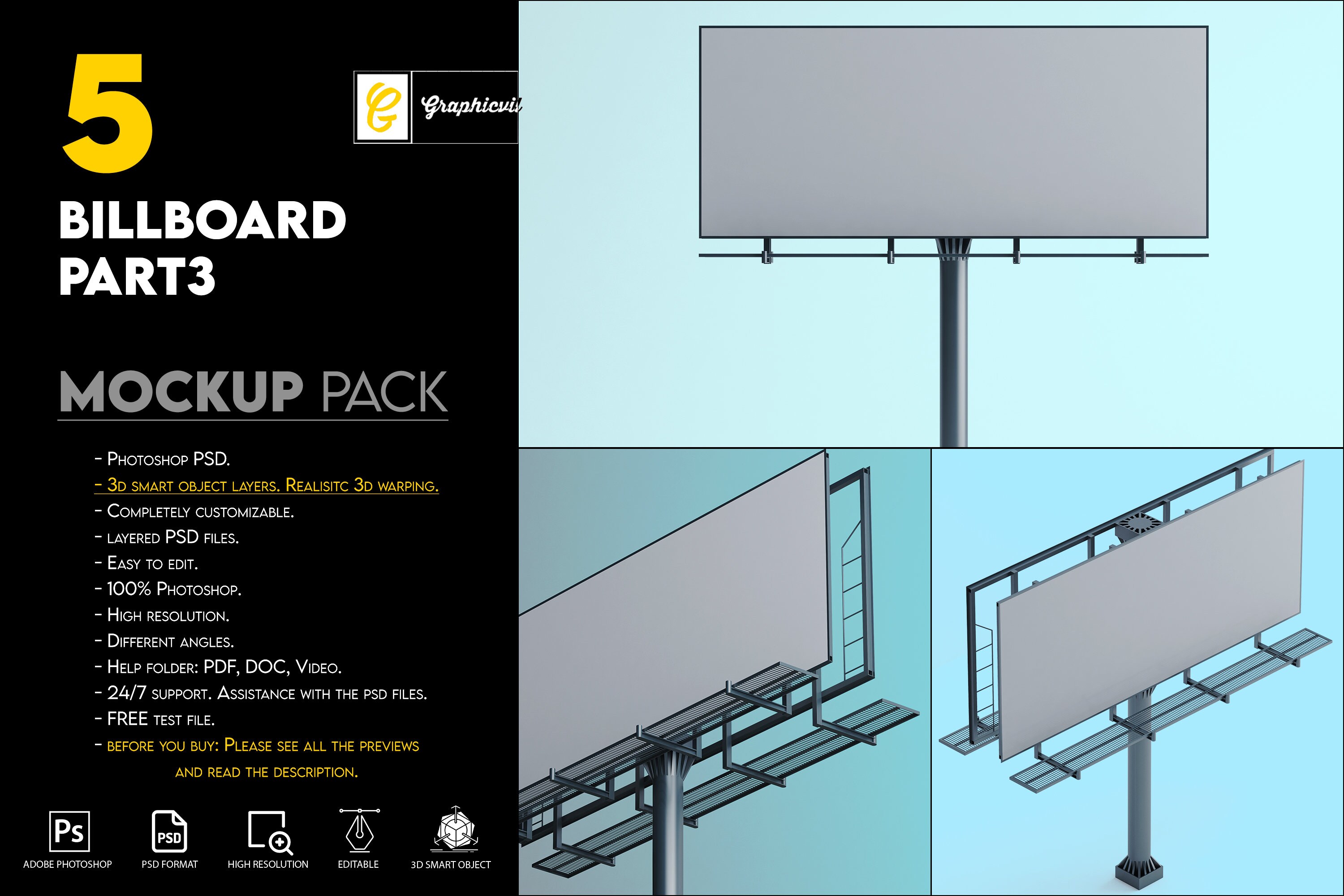 Isolated Billboard Mockup - Etsy UK