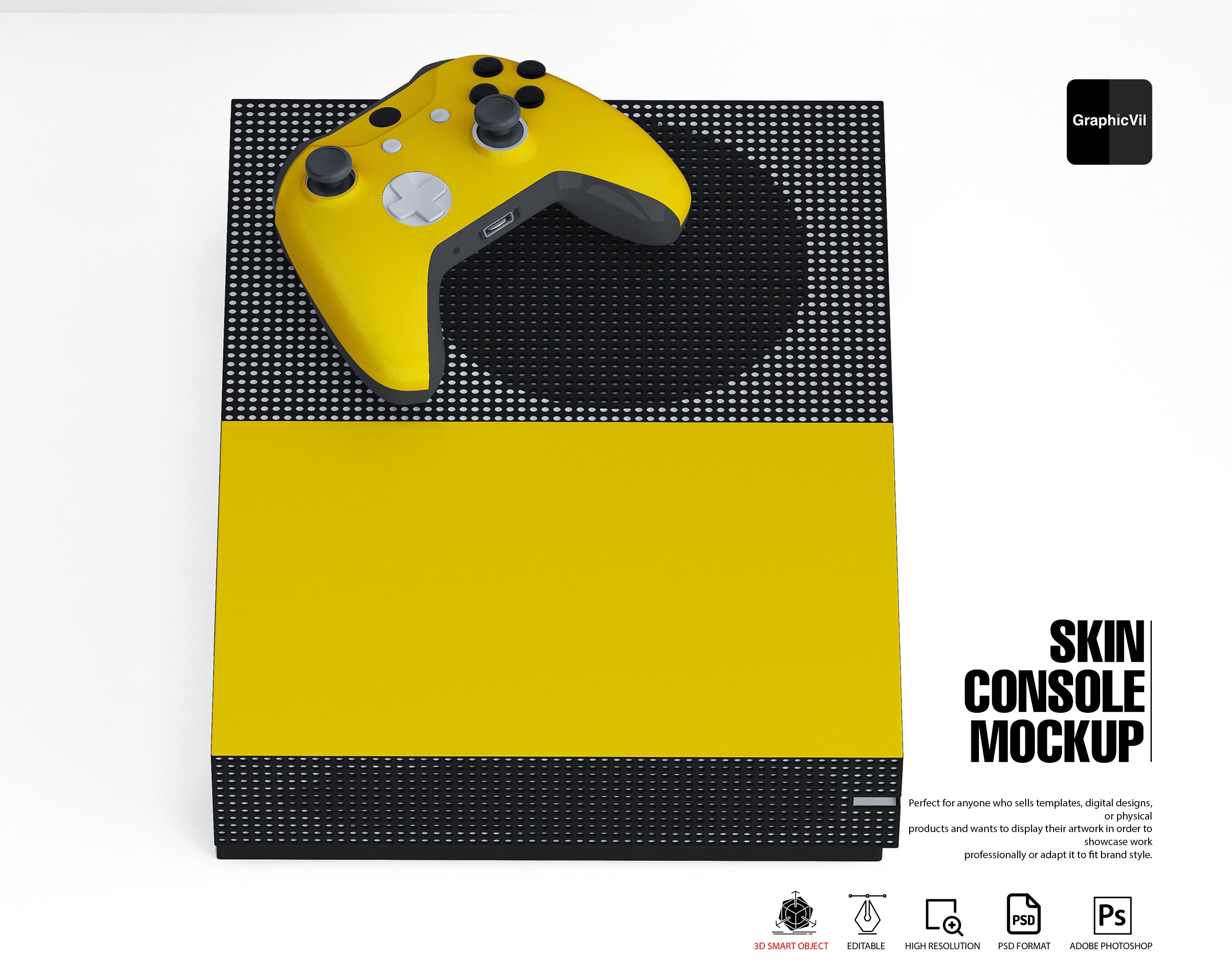 Xbox One S Skin Mockup Game Mockup, Console Mockup, Console Skin Mockup, Xbox Mockup, Xbox Skin ...