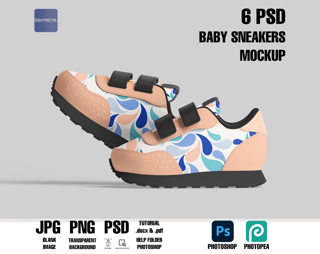 Sneakers Mockup, 6 PSD, Kid Shoe Mockup, Trainer Mockup, Kid Shoes PSD ...