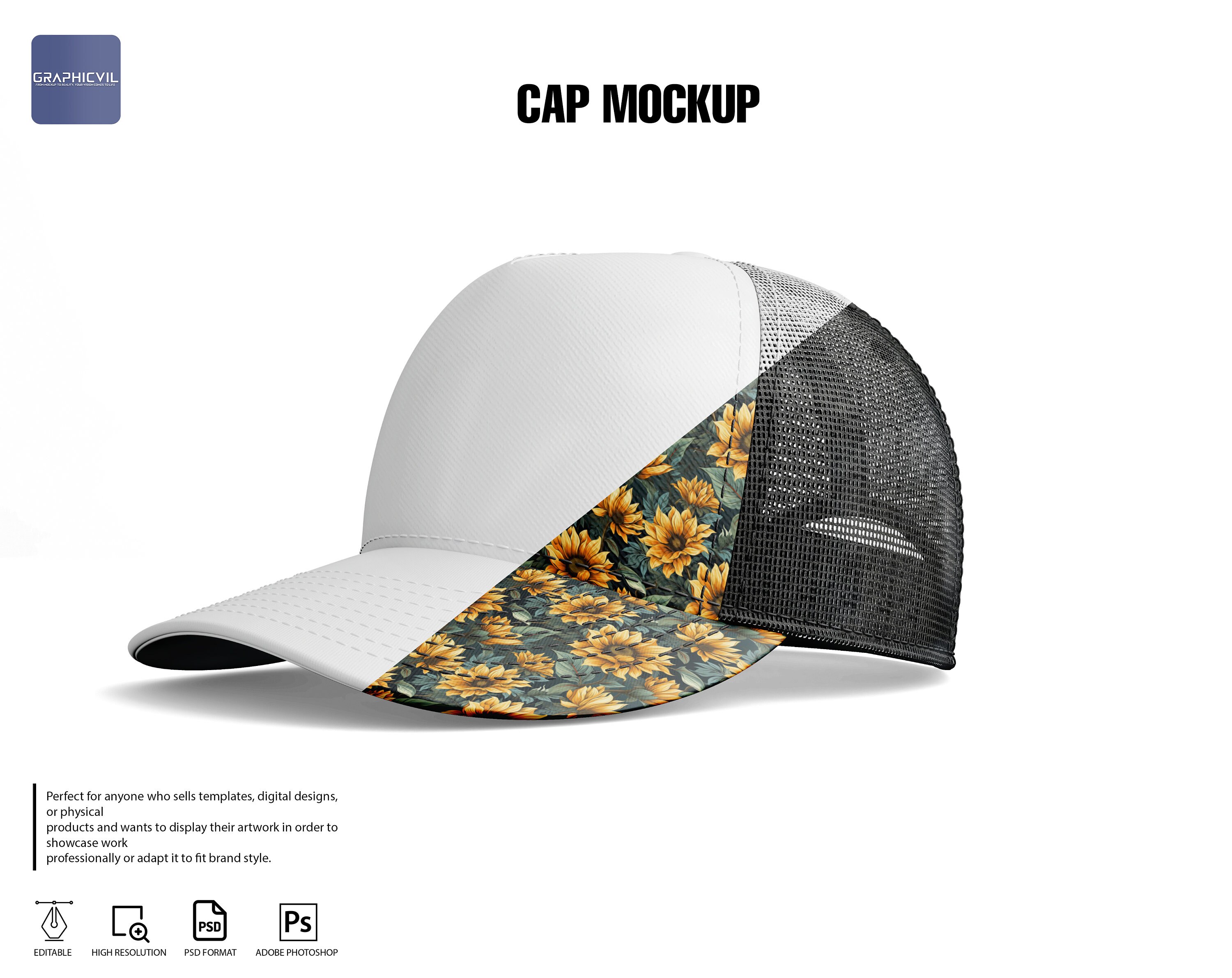 Dye Sublimation Hat Mockup Knot Hat Mockup Cap Mockup Hat Mock up Beret ...