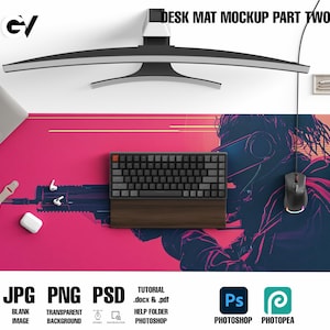 Desk Mat Mockup, 1 PSD Fully Editable, Desk Mat PSD Template, Desk Mat ...